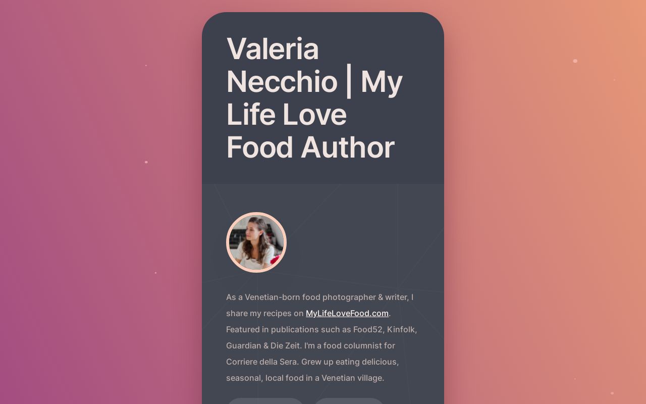 Valeria Necchio - Author My Life Love Food